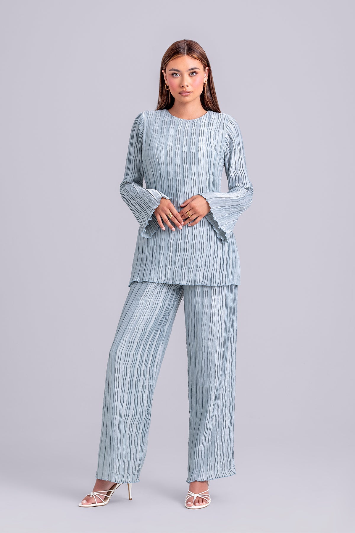 Hanadi Two Piece Matching Set- Sky – Zahraa The Label