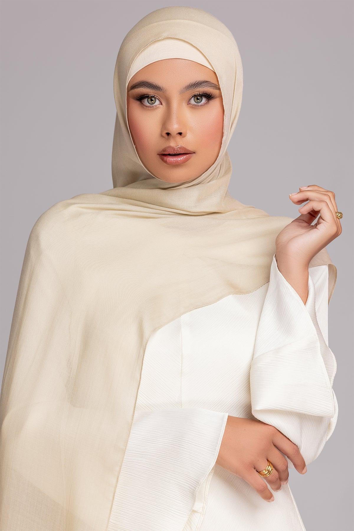 Modal Matching Hijab Set- Stone – Zahraa The Label