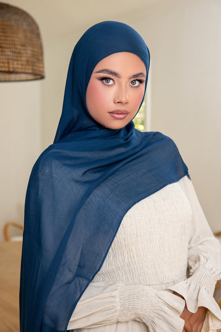 Essential Modal Hijab - Blue Jasper – Zahraa The Label