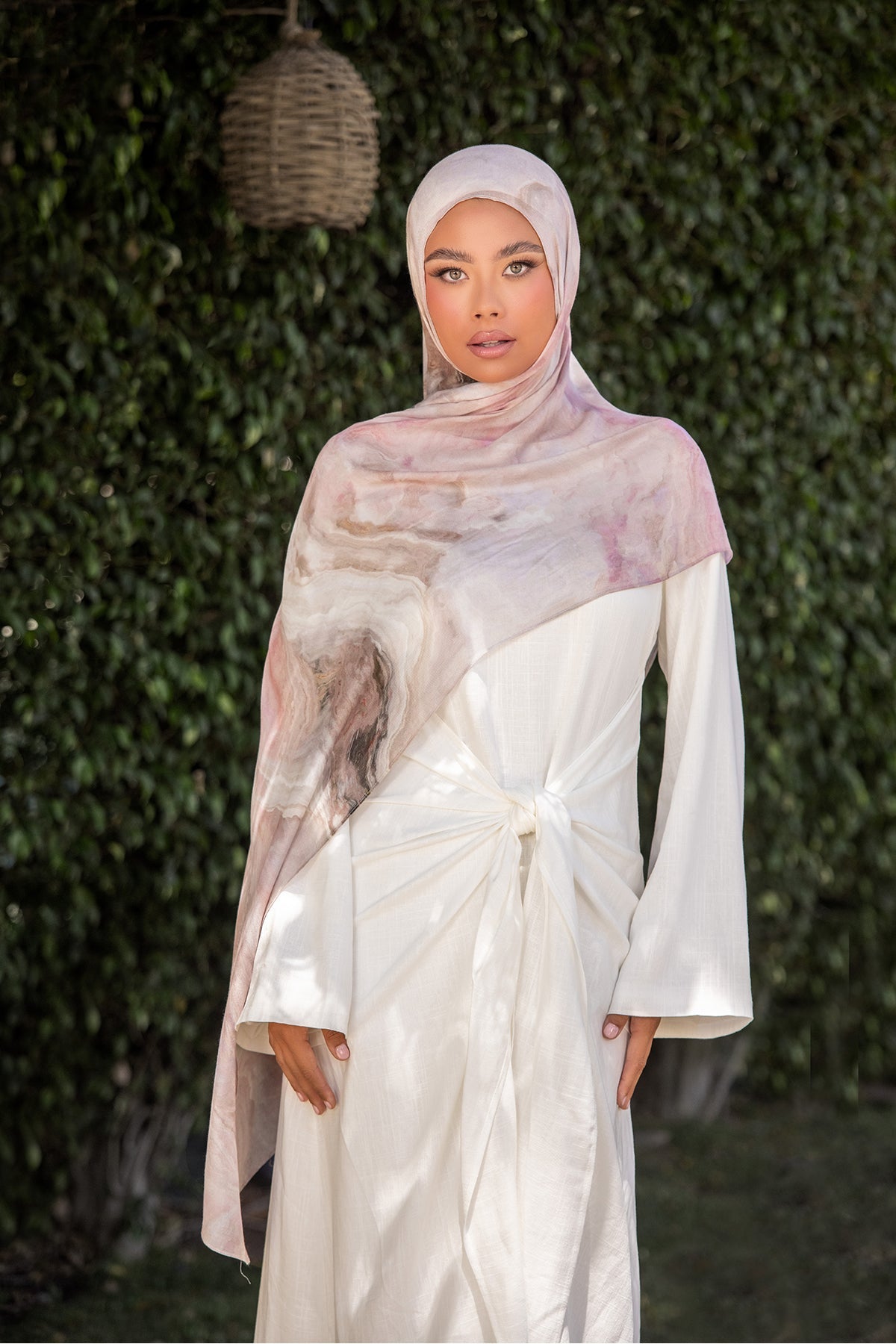 Coral Print Modal Hijab – Zahraa The Label