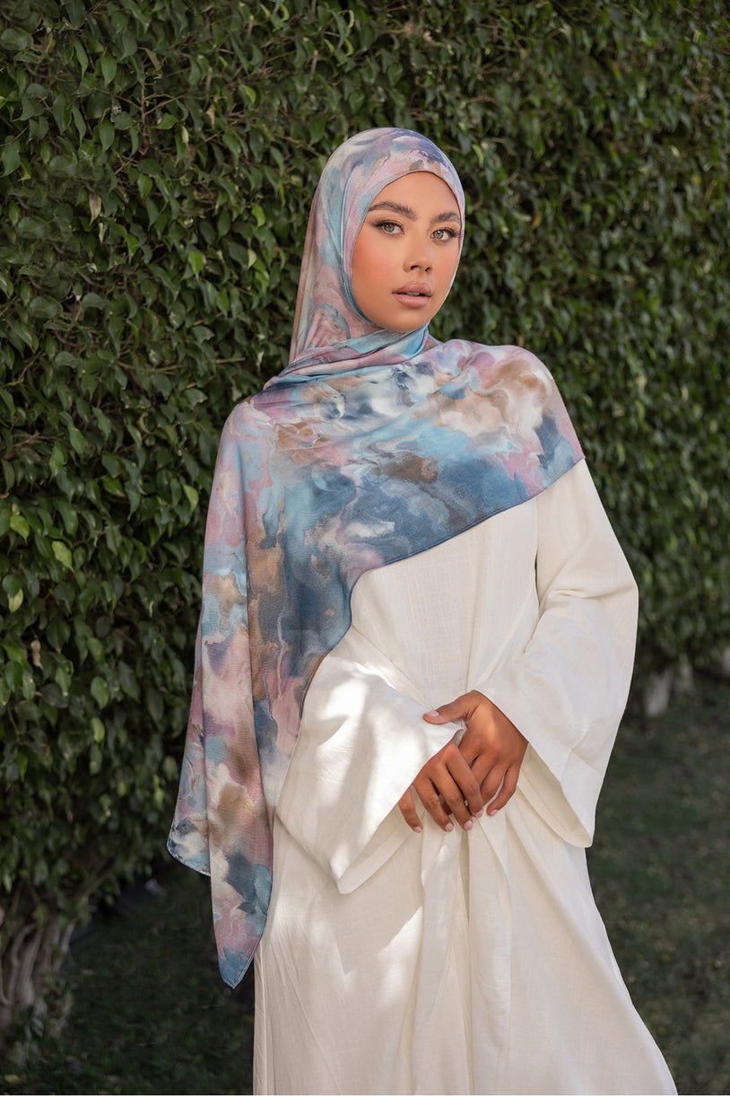 Aura Print Modal Hijab – Zahraa The Label