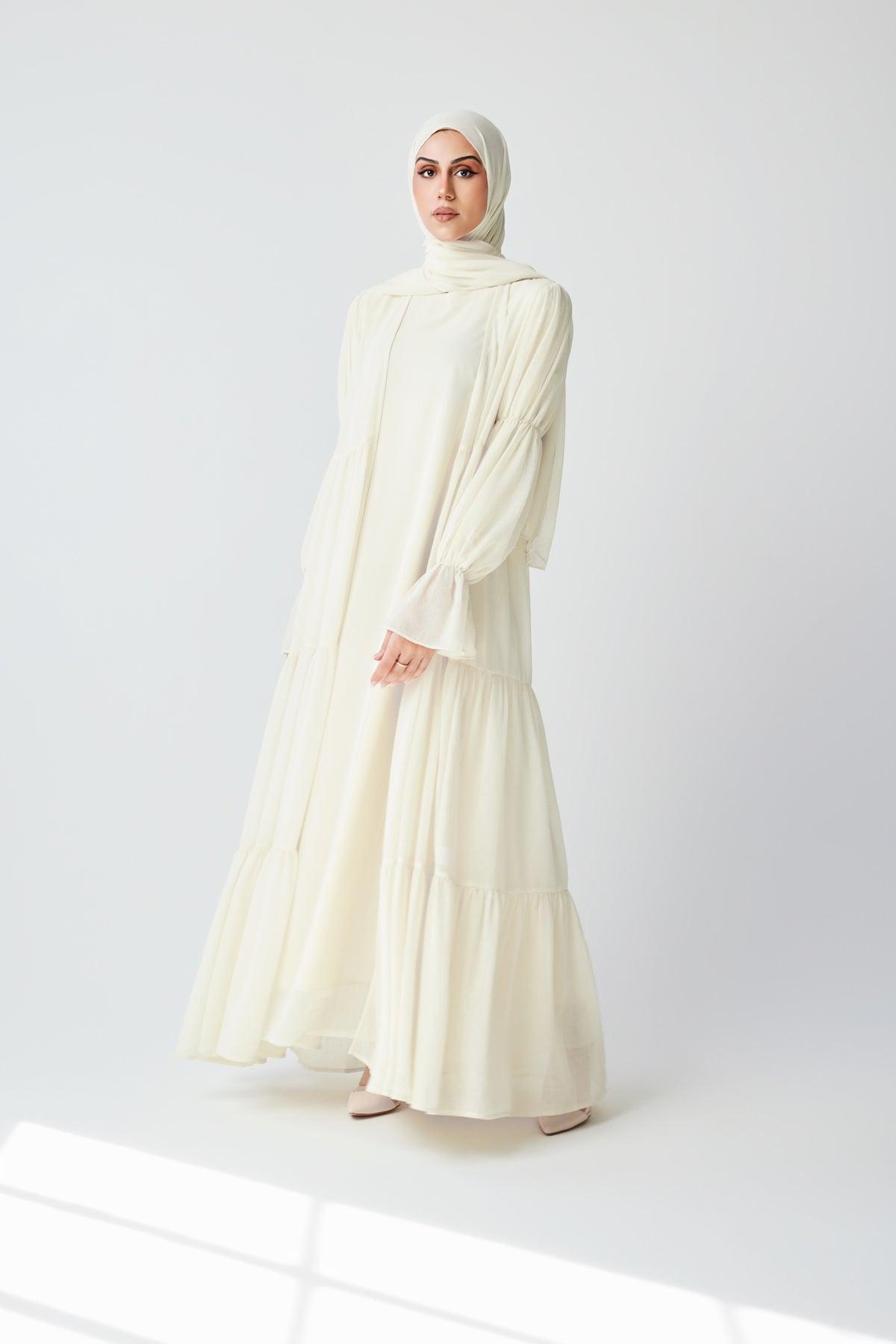 Bohemian Abaya Set - Ivory – Zahraa The Label