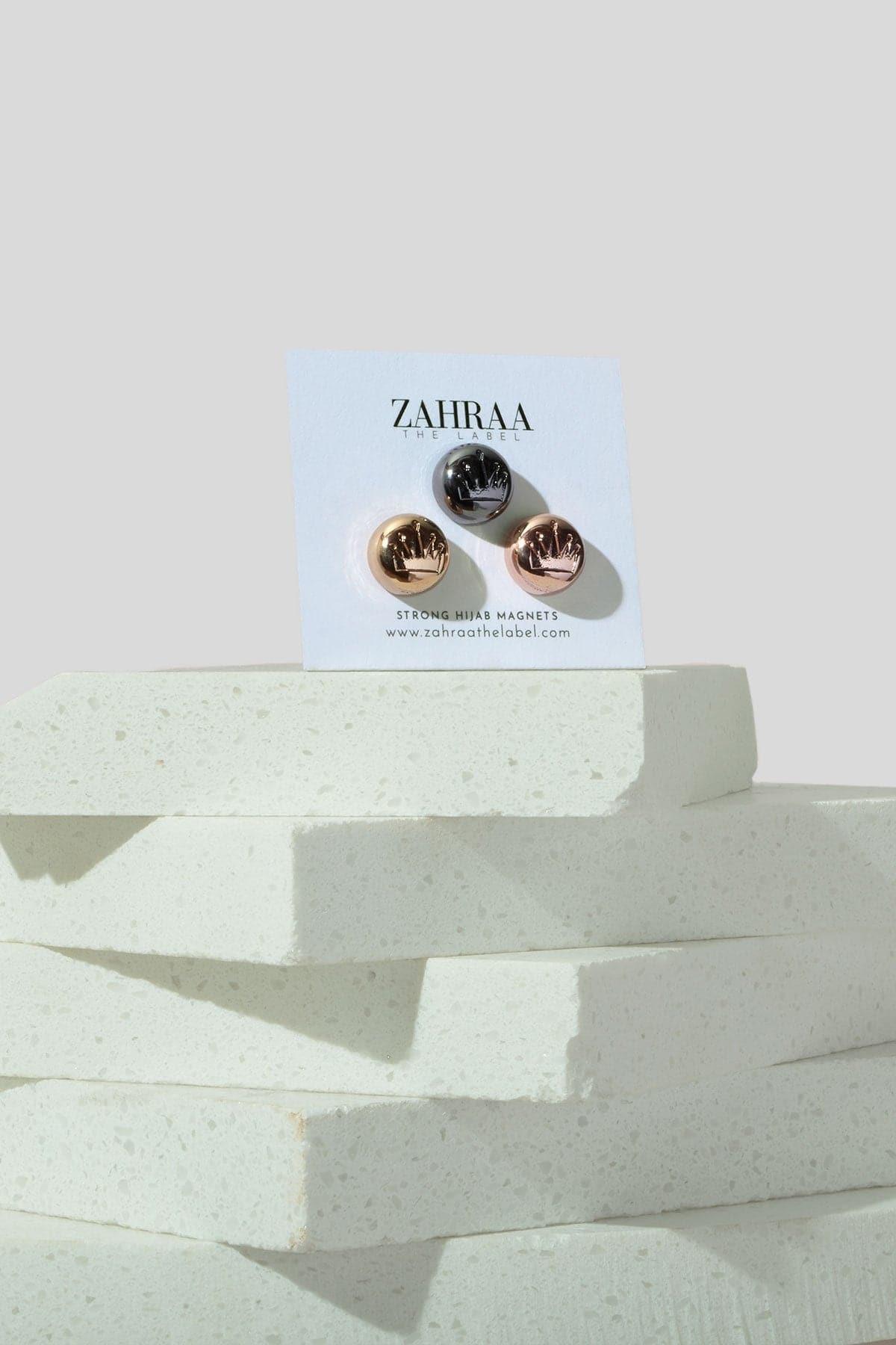 3-Piece Magnet Pins Set- Jet Black, Gold, Rose Gold-Zahraa The Label