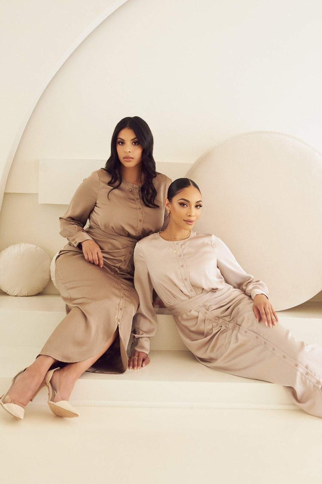 Thalia Ruched Tie Maxi Dress- Sand Dune – Zahraa The Label